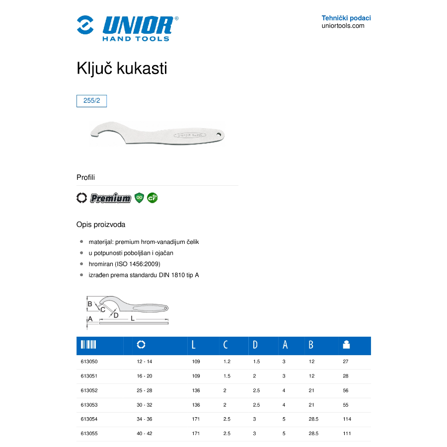 KLJUC KLJUNASTI 95-100 U255/2 - Ključevi | Ecomex DOO Čačak