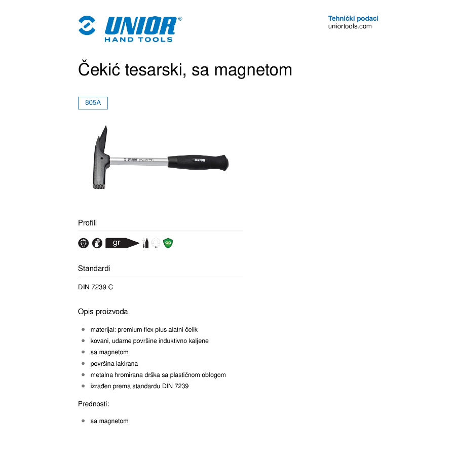 UNIOR ČEKIĆ ZA LETVE SA MAGNETOM U805A - UNIOR | Ecomex DOO Čačak
