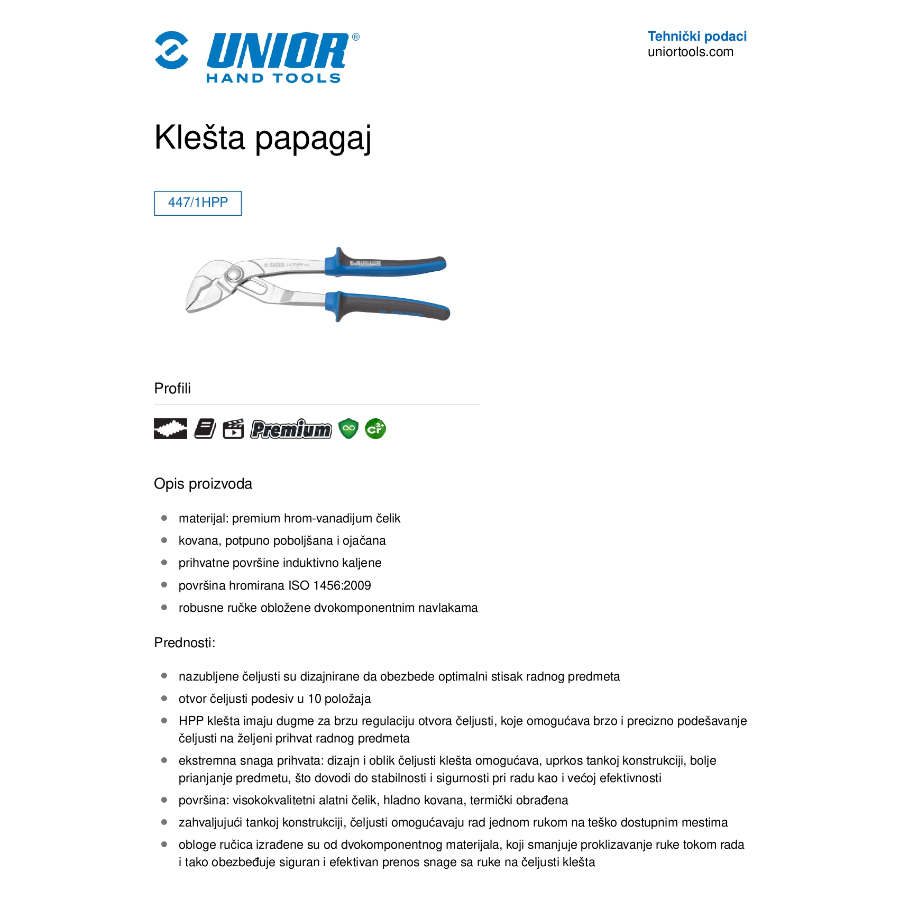 UNIOR KLEŠTA PAPAGAJ 240 447/1HPP - UNIOR | Ecomex DOO Čačak