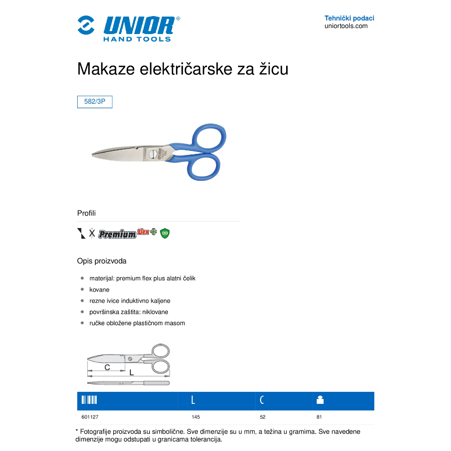 UNIOR MAKAZE ZA ŽICU 150 U582/3P - UNIOR | Ecomex DOO Čačak